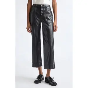 Cinq À Sept Benji Faux Leather Crop Pants Black