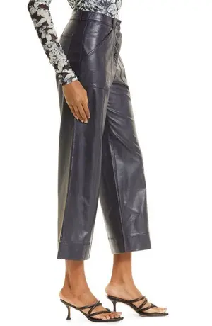 Cinq À Sept Benji Faux Leather Crop Pants