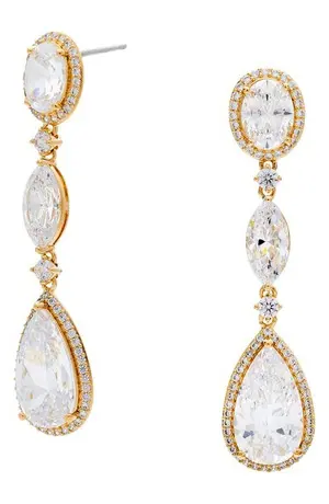 Nadri Cubic Zirconia Teardrop Dangle Earrings