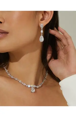 Nadri Cubic Zirconia Teardrop Dangle Earrings