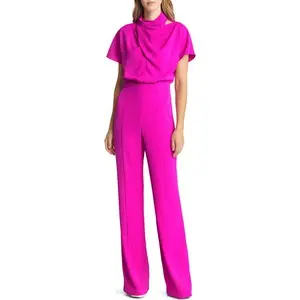 Black Halo Estella Short Sleeve Jumpsuit - Vibrant Pink