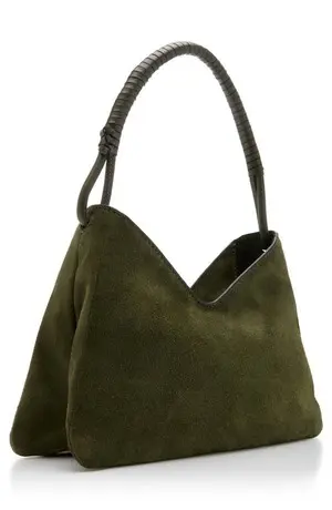 Staud Valerie Suede Shoulder Bag - Olive