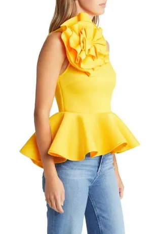 NIKKI LUND Coco Sleeveless Peplum Top
