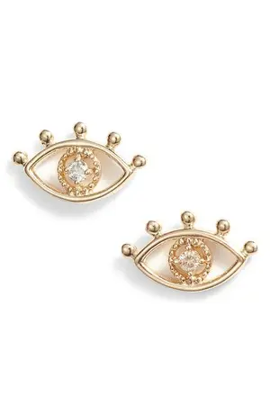SET & STONES Santorini Diamond Stud Earrings - Gold