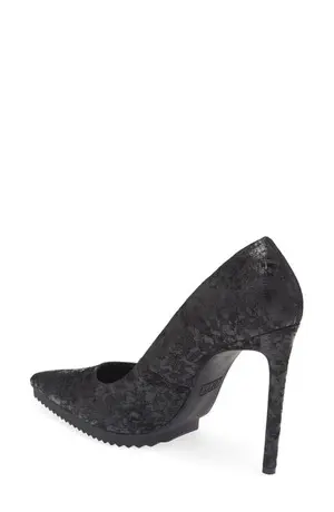 Dkny Carisa Pointed-toe Pump - Black Cracked Leather