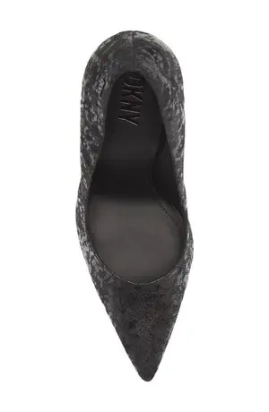 Dkny Carisa Pointed-toe Pump - Black Cracked Leather