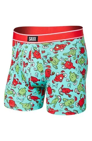 SAXX Daytripper Comfort Stretch Boxer Briefs Holiday Buzz- Multi