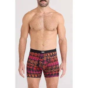 SAXX Daytripper Comfort Stretch Boxer Briefs Tropical Lineup-black