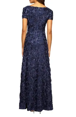 Alex Evenings Embellished Lace A-line Gown