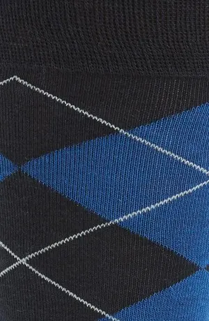 Cole Haan Argyle Crew Socks - Navy