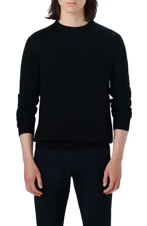 Bugatchi Merino Wool Crewneck Sweater Black