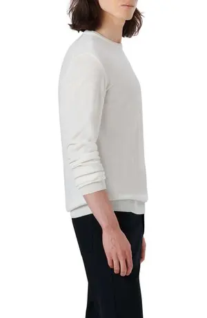 Bugatchi Merino Wool Crewneck Sweater - Chalk