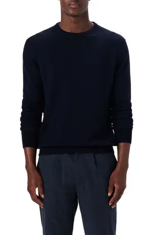 Bugatchi Merino Wool Crewneck Sweater Midnight