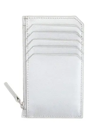 ROYCE NEW YORK Personalized Card Case Silver- Deboss