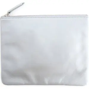 ROYCE NEW YORK Personalized Leather Travel Pouch - Silverilver Foil