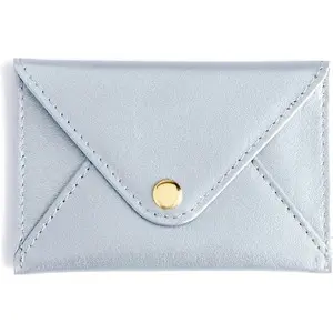 ROYCE NEW YORK Personalized Envelope Card Holder Silver- Deboss