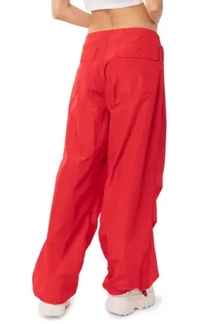 EDIKTED Rian Nylon Cargo Pants - Red