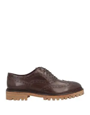 CALPIERRE Leather Lace-up Brogues - Dark Brown