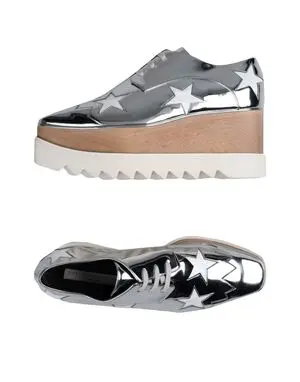Stella McCartney Stella McCartney Copper Textile Fibers Lace-Up Shoes Silver
