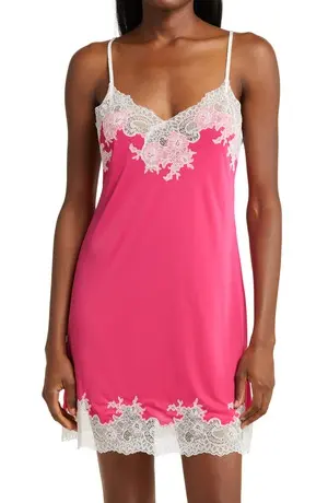 Natori Enchant Lace Trim Satin Chemise Pkshpk