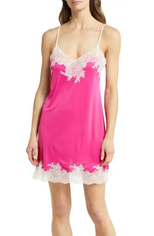 Natori Enchant Lace Trim Satin Chemise Wpn