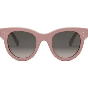Celine CELINE Bold 3 Dots 48mm Square Sunglasses Shiny Pink/gradient Brown