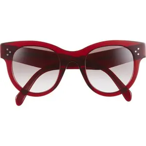 Celine CELINE Bold 3 Dots 48mm Square Sunglasses Shiny Red/gradient Brown