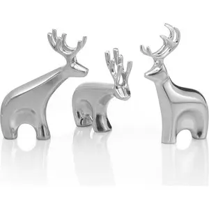 NAMBE Dasher Set Of 3 Reindeer Figurines - Silver