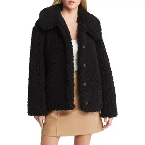 Vero Moda Elvira Faux Shearling Jacket Black