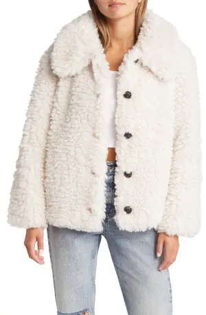 Vero Moda Elvira Faux Shearling Jacket - Oatmeal