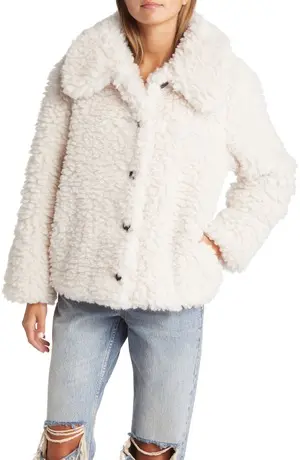 Vero Moda Elvira Faux Shearling Jacket - Oatmeal