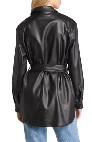 Vero Moda Bella Faux Leather Shirt Jacket