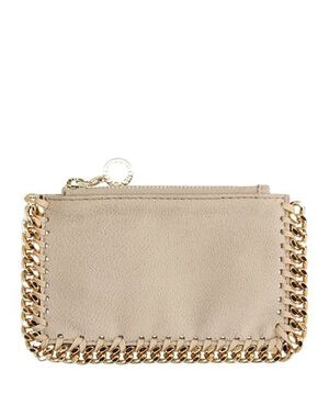 Stella McCartney Woman Cardholder Military Green Size - Textile Fibers Beige