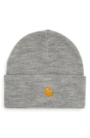 Carhartt Work In Progress Chase Beanie - Grey Heather/gold