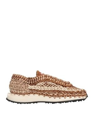 Valentino Garavani VALENTINO Woven Lace Up Sneakers Camel