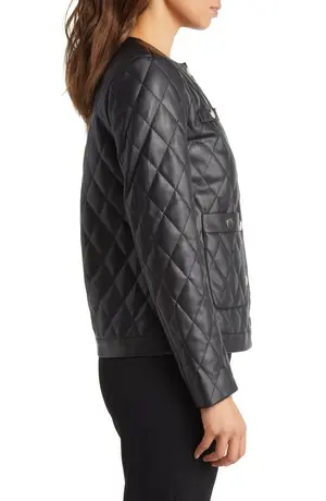 Anne Klein Quilted Faux Leather Jacket