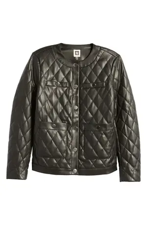 Anne Klein Quilted Faux Leather Jacket