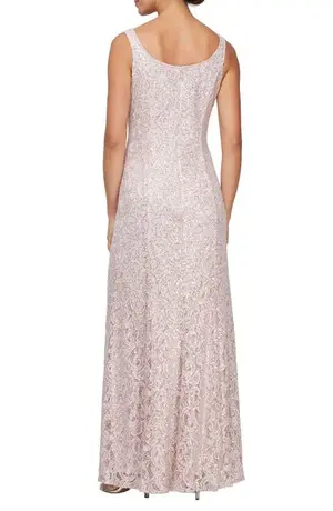Alex Evenings Two-piece Sequin Lace Gown And Jacket