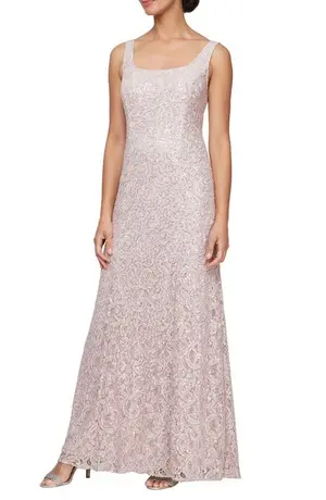 Alex Evenings Two-piece Sequin Lace Gown And Jacket