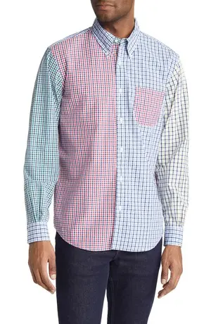 Brooks Brothers Friday Fun Colorblock Gingham Cotton Button-down Shirt