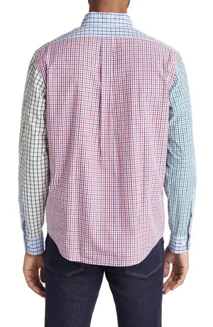 Brooks Brothers Friday Fun Colorblock Gingham Cotton Button-down Shirt