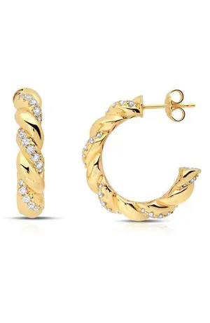 CRISLU Twisted Hoop Earrings - Gold