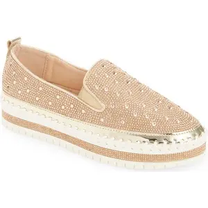 AZALEA WANG Rhinestone Sneakers - Rose Gold