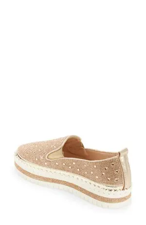 AZALEA WANG Rhinestone Sneakers - Rose Gold