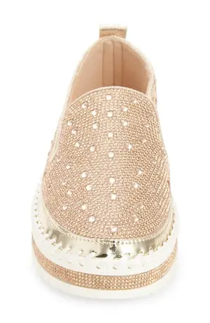 AZALEA WANG Rhinestone Sneakers - Rose Gold