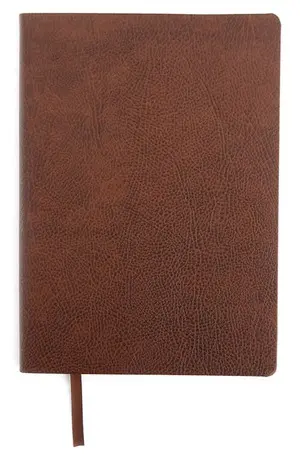 ROYCE NEW YORK Personalized Leather Journal - Brown- Deboss