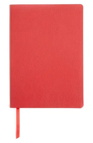 ROYCE NEW YORK Personalized Leather Journal - Red- Gold Foil