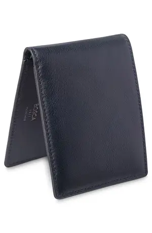 Bosca Id Flap Bifold Wallet - Blue/ Black