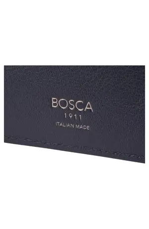 Bosca Id Flap Bifold Wallet - Blue/ Black