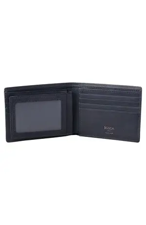 Bosca Id Flap Bifold Wallet - Blue/ Black